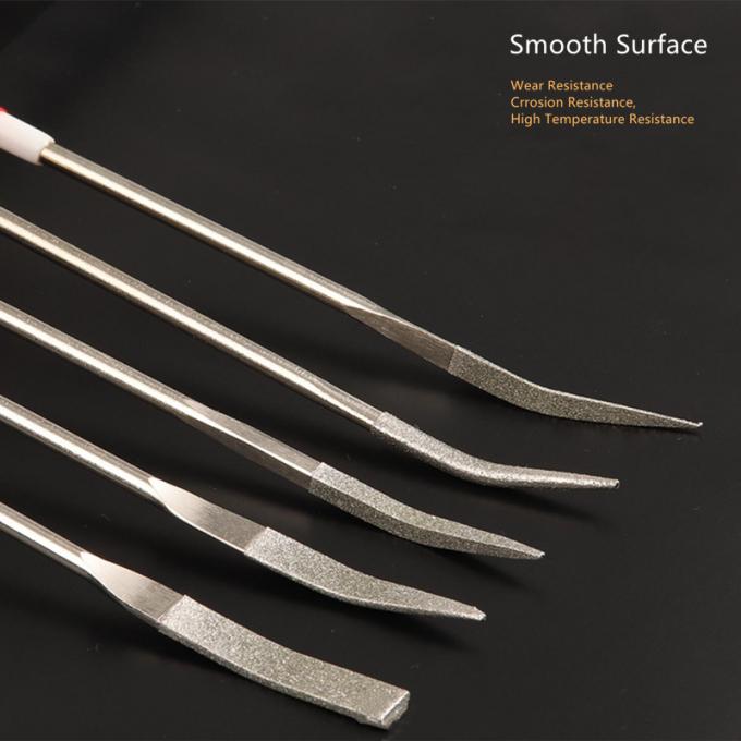 Polishing Electroplated Diamond Tools , Bended Diamond Needle File Set