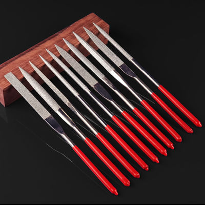 Polishing Electroplated Diamond Tools , Bended Diamond Needle File Set